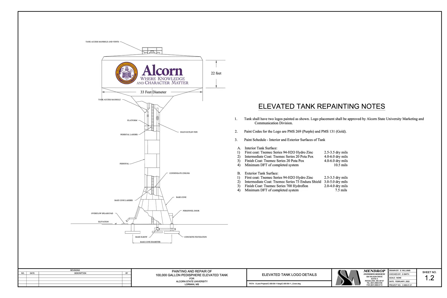 Elevated Water Tanks at Alcorn State University – Mendrop
